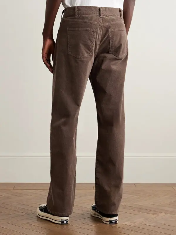NILI LOTAN Billie Straight-leg Cotton-corduroy Trousers