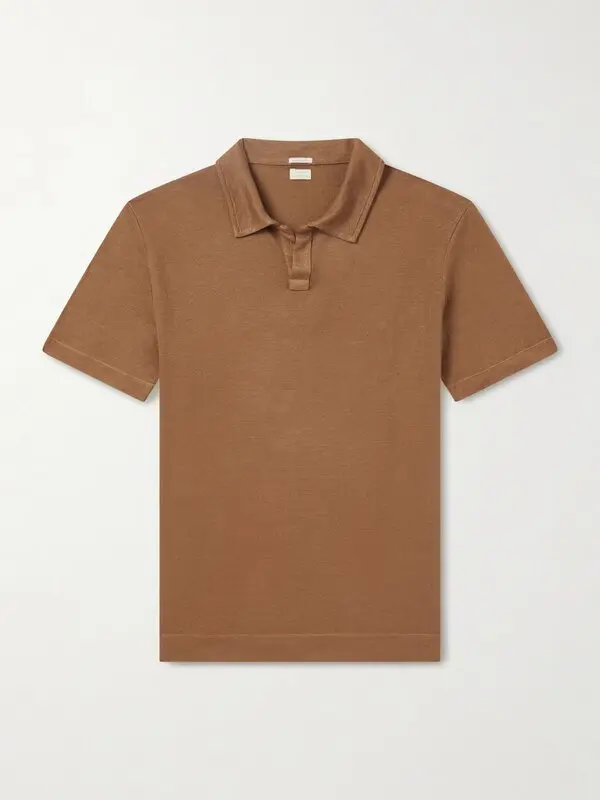 Massimo Alba Aruba Linen And Cotton-blend Polo Shirt - Brown