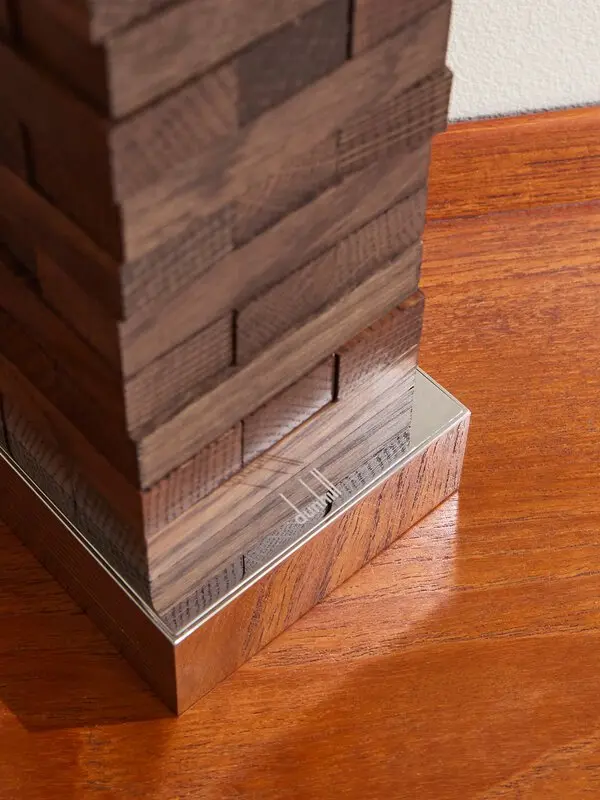 Dunhill Oak Topple Blocks And Palladium-plated Lighter Set