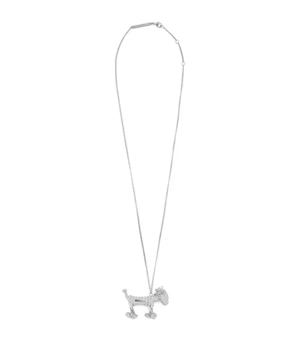Loewe Sausage Dog Pendant Necklace - Silver