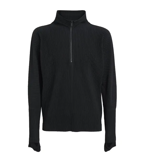 Issey Miyake Pleated Half-zip Sweater