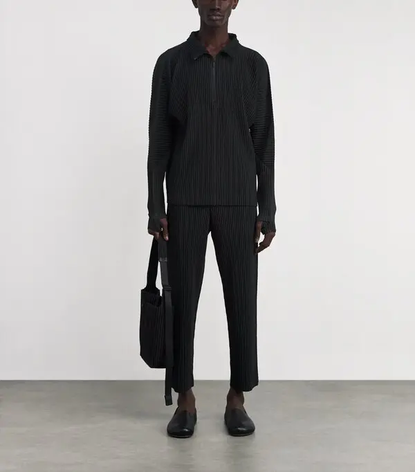 Issey Miyake Pleated Half-zip Sweater