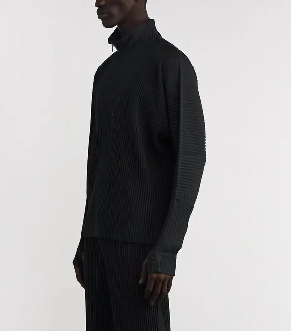Issey Miyake Pleated Half-zip Sweater