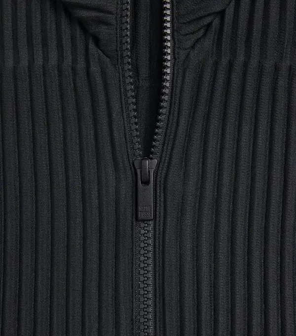 Issey Miyake Pleated Half-zip Sweater