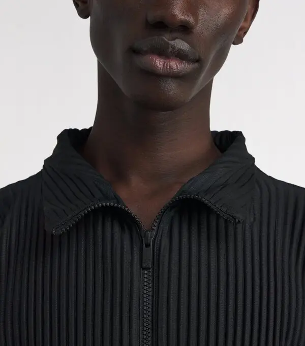 Issey Miyake Pleated Half-zip Sweater