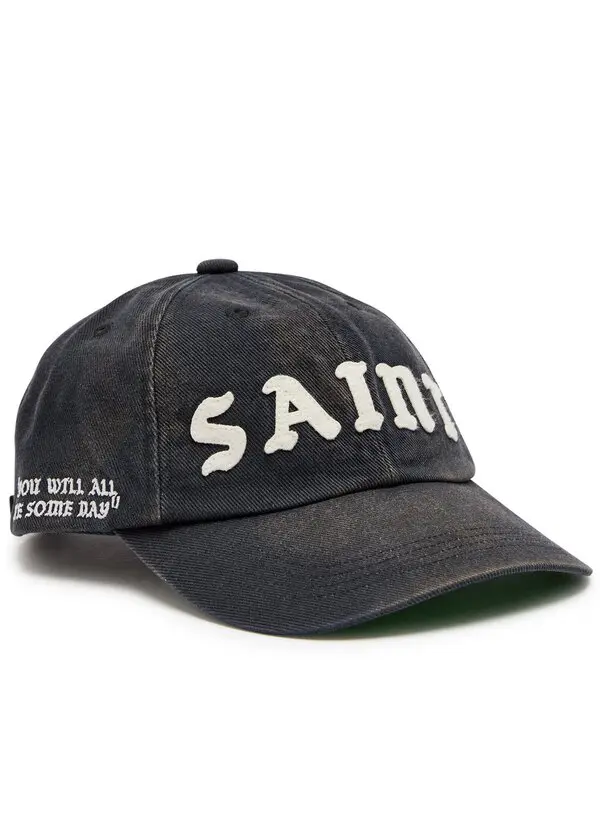 SAINT MXXXXXX Logo-appliquéd Cotton Cap - Black