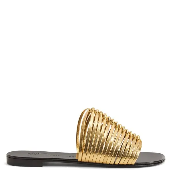 GIUSEPPE ZANOTTI Jane Flat Sandals - Gold