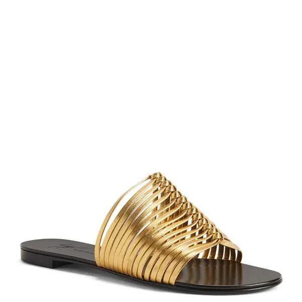 GIUSEPPE ZANOTTI Jane Flat Sandals - Gold