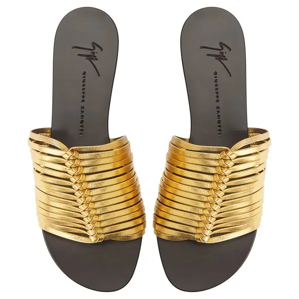 GIUSEPPE ZANOTTI Jane Flat Sandals - Gold