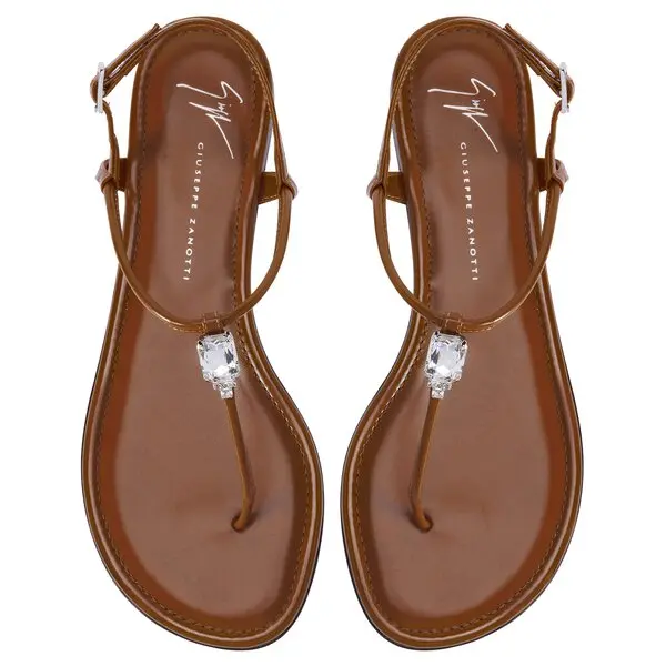 GIUSEPPE ZANOTTI Maeeve Flat Thong Sandals - Light_brown