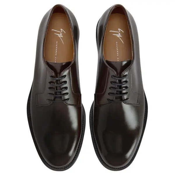 GIUSEPPE ZANOTTI Lace-up Leather Derbies - Brown | Editorialist display picture 2