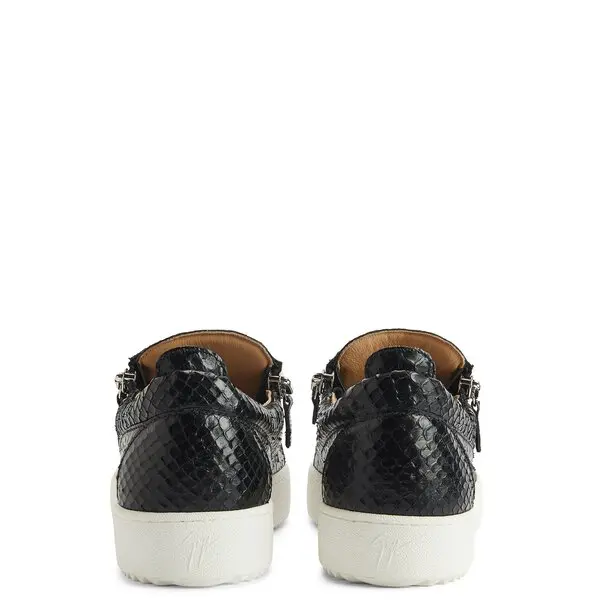 GIUSEPPE ZANOTTI Frankie Reptile Print Leather Sneakers - Black
