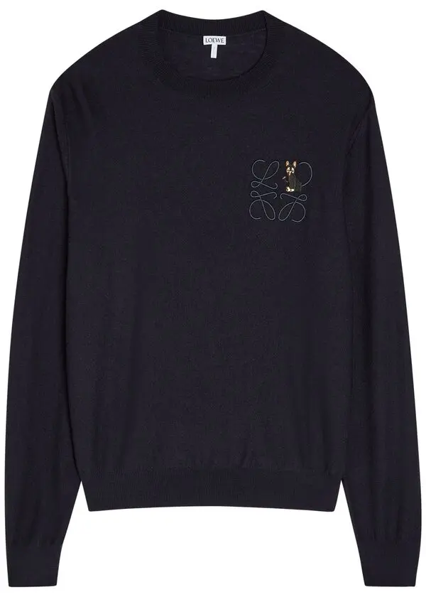 Loewe Embroidered Wool-blend Jumper