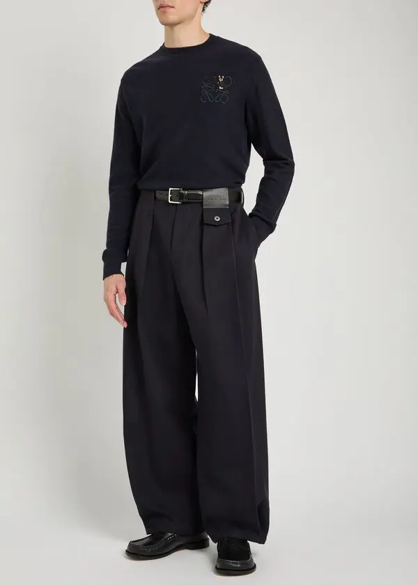Loewe Embroidered Wool-blend Jumper