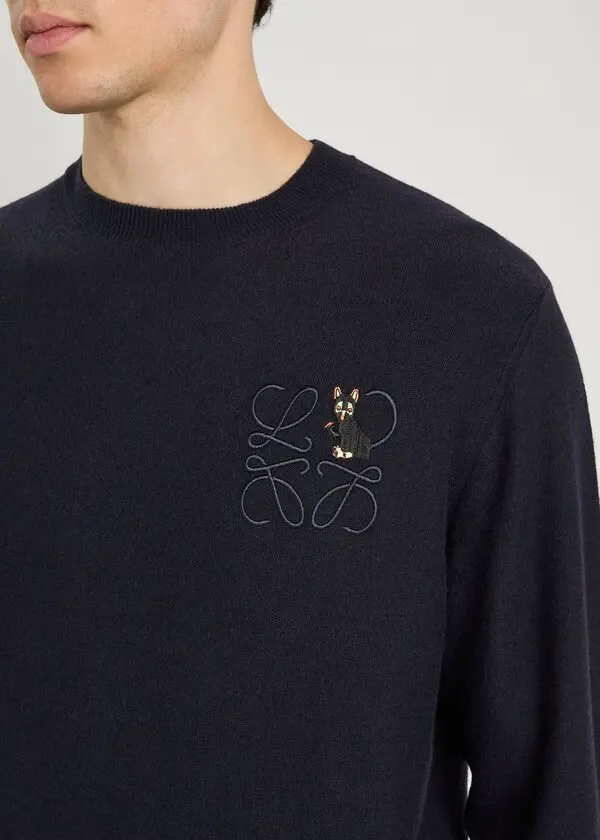 Loewe Embroidered Wool-blend Jumper