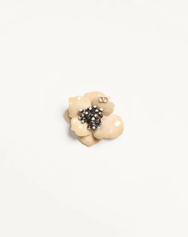Valentino Garavani Fleur Lumineuse Brooch - Gold/ivory