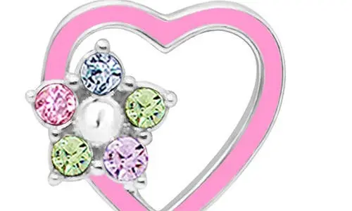 CHANTEUR Heart Flower Stud Earrings