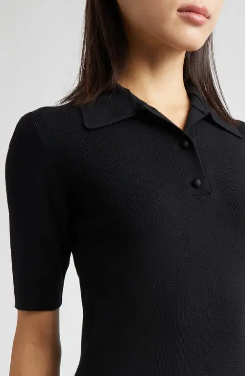 JIL SANDER Ribbed Merino Wool Polo