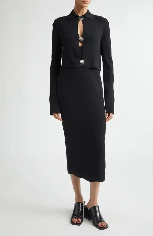 JIL SANDER Rib Virgin Wool Slipdress