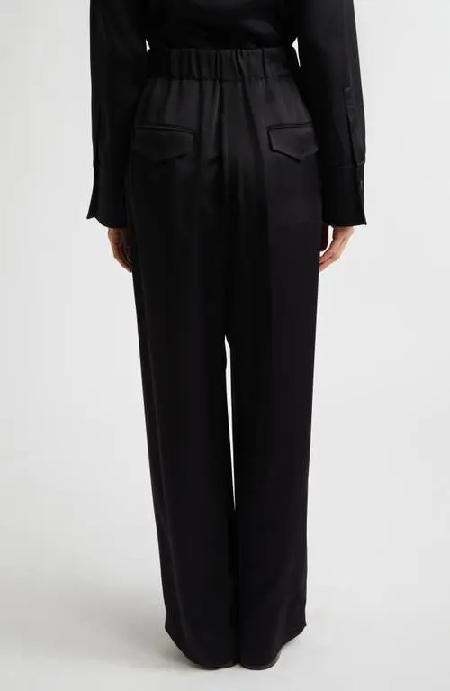 JIL SANDER Pleated Satin Wide Leg Pants