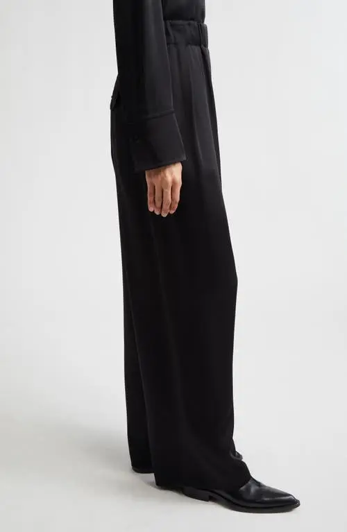 JIL SANDER Pleated Satin Wide Leg Pants