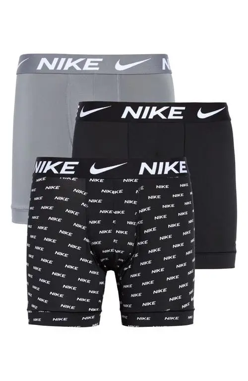Nike 3-pack Dri-fit Essential Micro Boxer Briefs - Nike Logo Print/grey/black