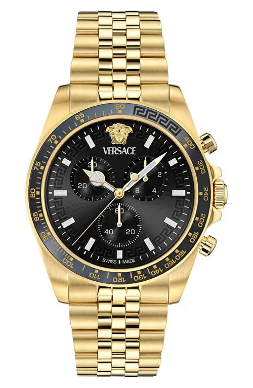 Versace Greca Chronograph Bracelet Watch - Yellow Gold