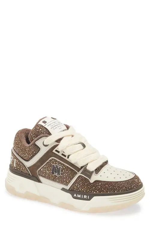 Amiri Crystal Embellished Ma-1 Sneakers - Dark Brown