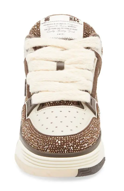 Amiri Crystal Embellished Ma-1 Sneakers - Dark Brown