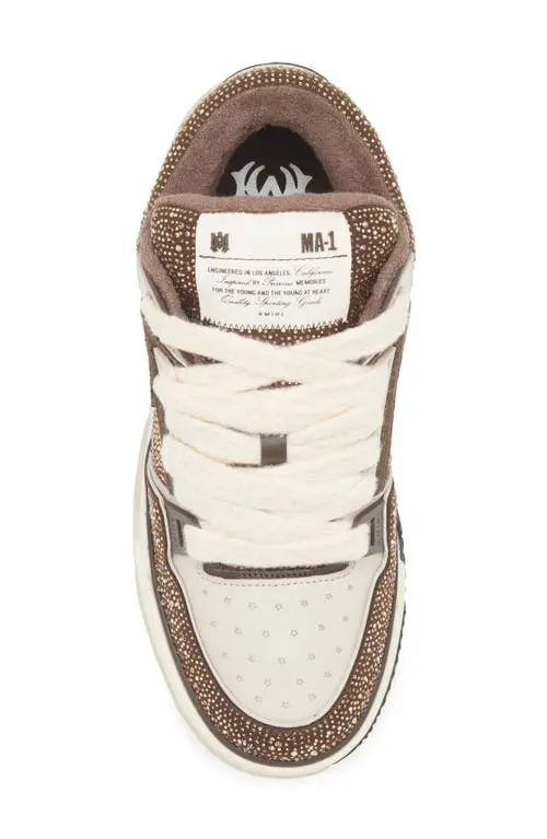 Amiri Crystal Embellished Ma-1 Sneakers - Dark Brown