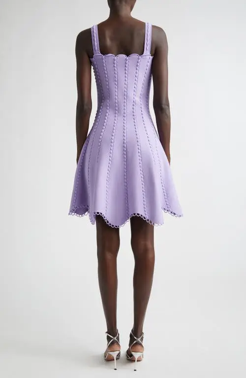 Oscar De La Renta Bobble Stitch Knit Fit & Flare Dress