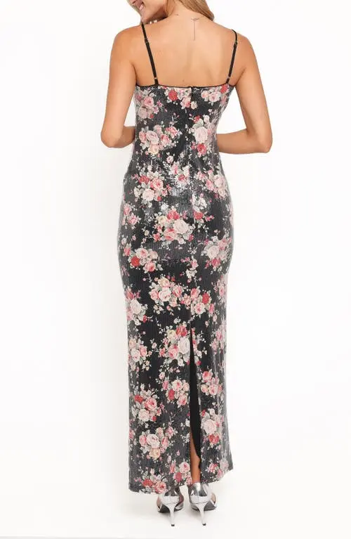 PETAL & PUP Everlee Sequin Floral Maxi Dress