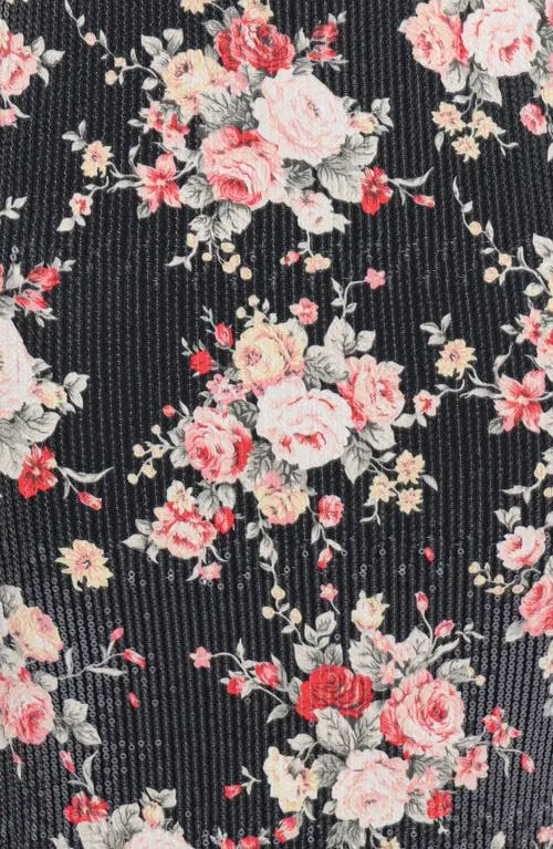 PETAL & PUP Everlee Sequin Floral Maxi Dress