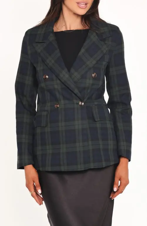 PETAL & PUP Juliette Plaid Double Breasted Blazer