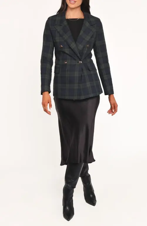 PETAL & PUP Juliette Plaid Double Breasted Blazer