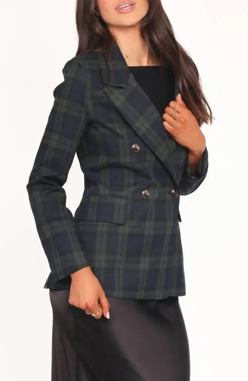 PETAL & PUP Juliette Plaid Double Breasted Blazer