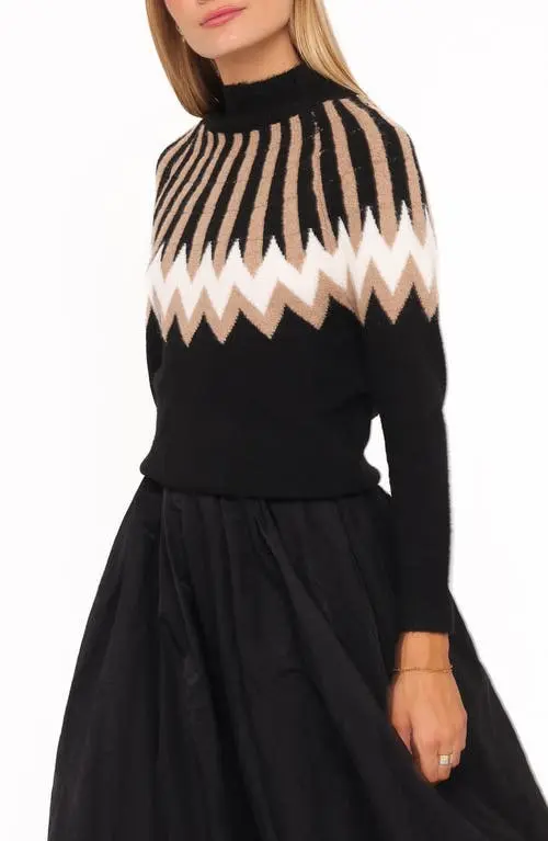 PETAL & PUP Fair Isle Mock Neck Sweater
