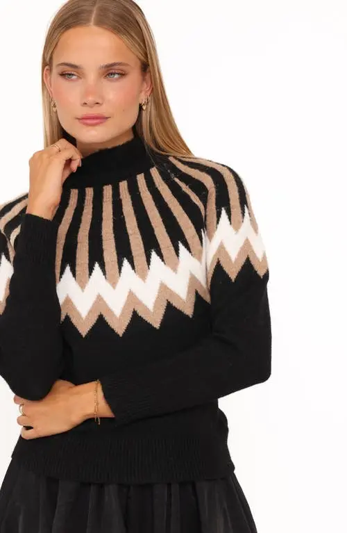 PETAL & PUP Fair Isle Mock Neck Sweater