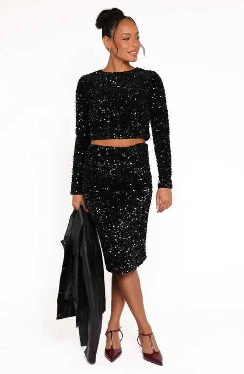 PETAL & PUP Quinne Sequin Crop Top