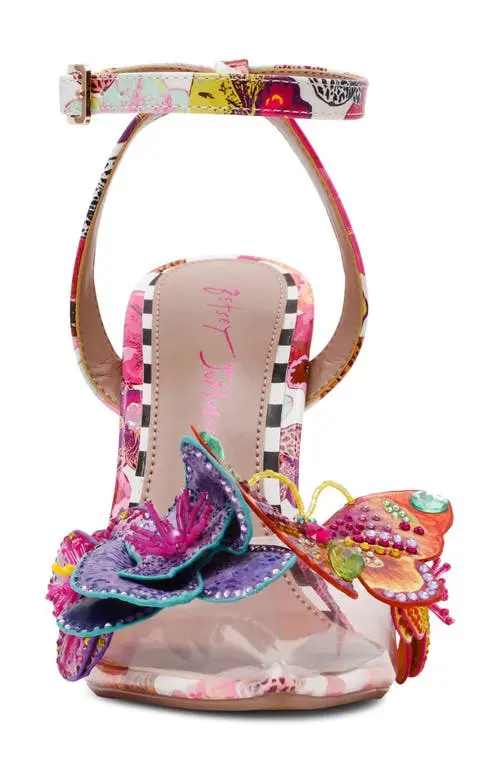 Betsey Johnson Chelsie Floral Ankle Strap Sandal