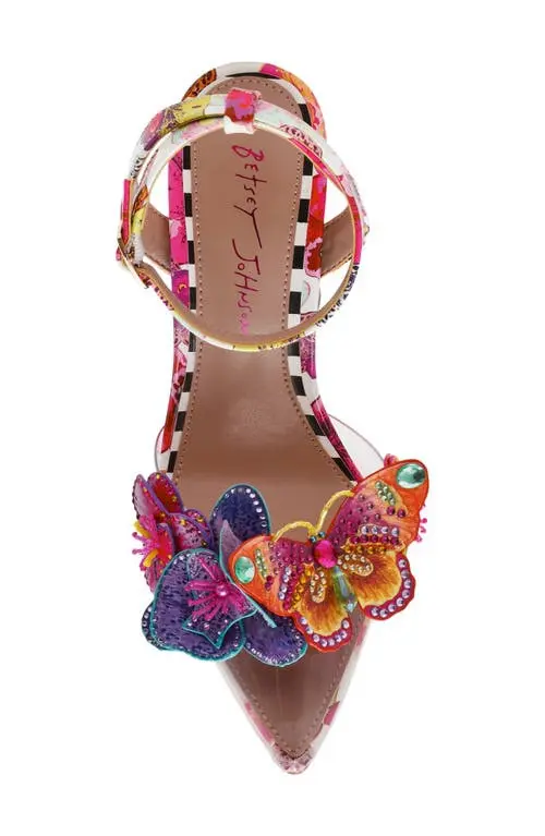 Betsey Johnson Chelsie Floral Ankle Strap Sandal