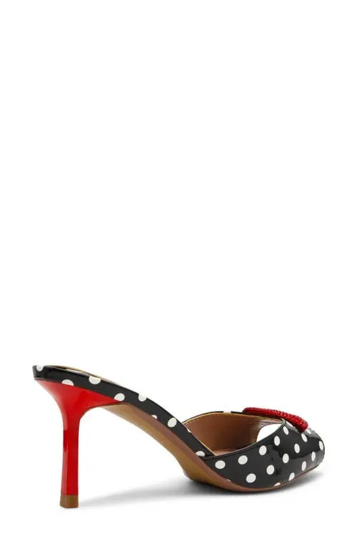Betsey Johnson Casidy Stiletto Sandal - White/black Polka Dot