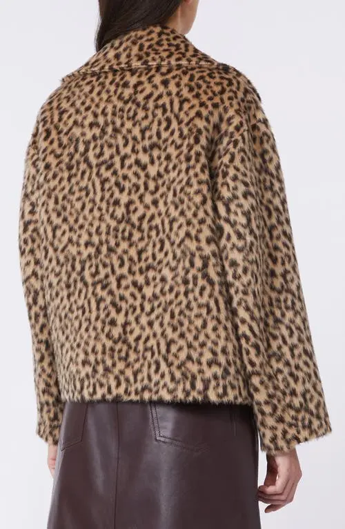 Max Mara Cheetah Print Wool-blend Pea Coat