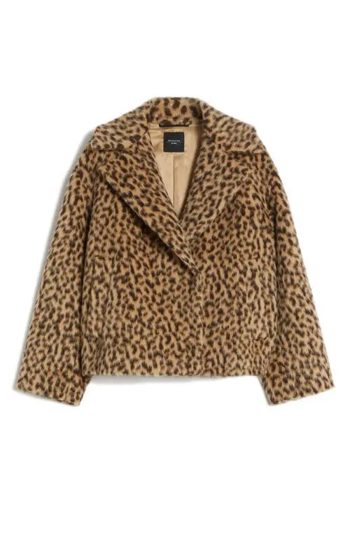 Max Mara Cheetah Print Wool-blend Pea Coat