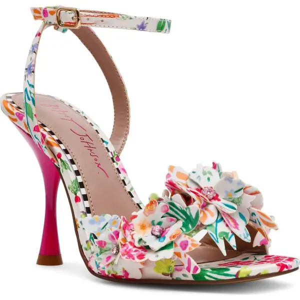 Betsey Johnson Hilley Ankle Strap Sandal - Natural Floral Multi