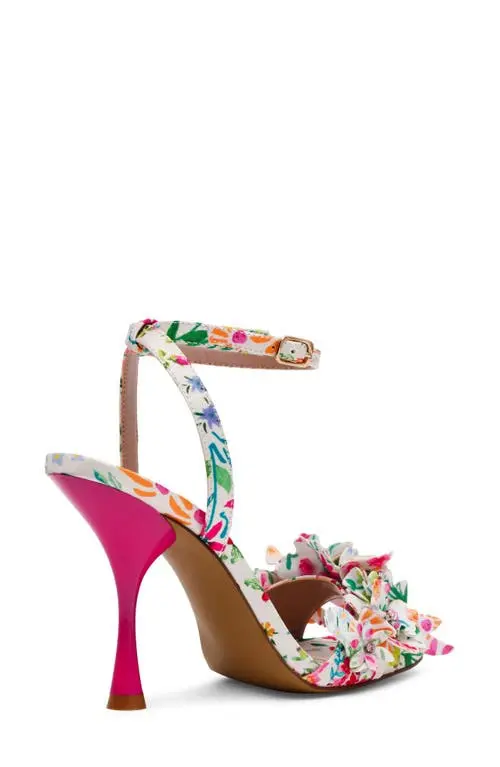 Betsey Johnson Hilley Ankle Strap Sandal - Natural Floral Multi
