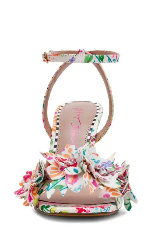 Betsey Johnson Hilley Ankle Strap Sandal - Natural Floral Multi