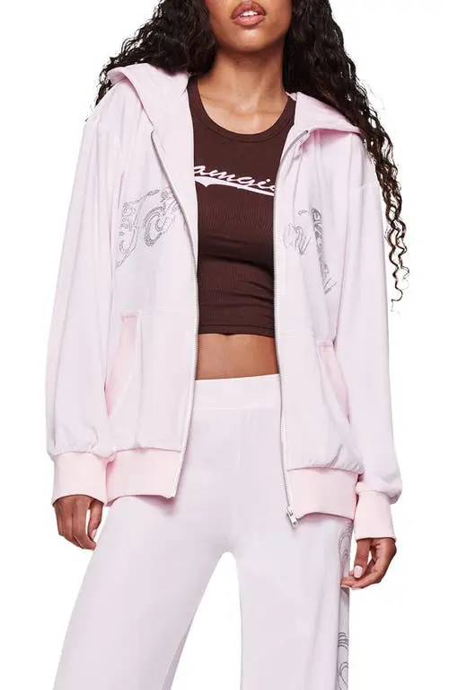 I.AM.GIA Daria Rhinestone Zip Up Hoodie