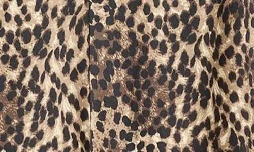 Mango Leopard Print Straight Leg Satin Pants