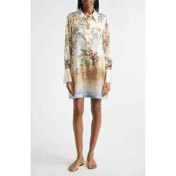 Camilla Printed Silk Shirt Dress